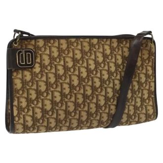 Dior Sac bandouli&egrave;re Pre-owned Vintage Trotter en toile - Femme - Pre-owned - Brun - Taille: ONE Size