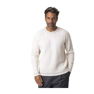 Eleventy Rundhals-Zopfmusterpullover - - Knitwear - Herren - Wei&szlig; - M