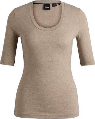 HUGO BOSS Effilie2 Oberteil f&uuml;r Damen, 3/4 &Auml;rmel (Grau)