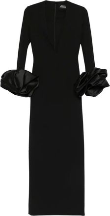 Solace London robe volantée à col v - Noir