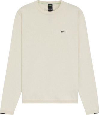 HUGO BOSS Pullover f&uuml;r Herren, Rundhalsausschnitt (Wei&szlig;)