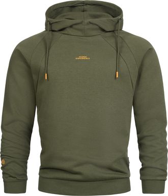 Indicode Herren INVir Sweatshirt mit Schalkragen und Kapuze | Kapuzenpullover f&uuml;r M&auml;nner Army, XXL