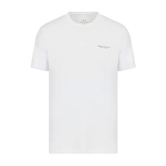 A|X Armani Exchange Homme, Tops, Blanc, Taille: XL T-shirt &agrave; logo contrast&eacute; et manches courtes