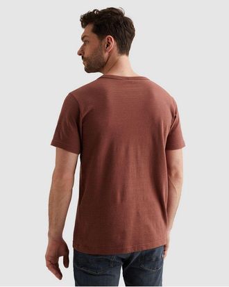 PME Legend T-Shirt Short Sleeve Jacquard Striped mit Rundhals, Baumwoll-Qualit&auml;t