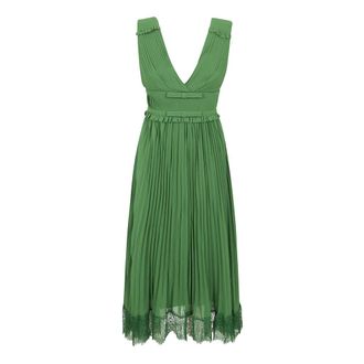 Self Portrait Chiffon Midikleid - - Dresses - Damen - Gr&uuml;n - XS