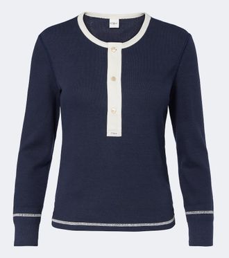 Chlo&eacute; Chlo&eacute; T-shirt Henley en coton c&ocirc;tel&eacute;