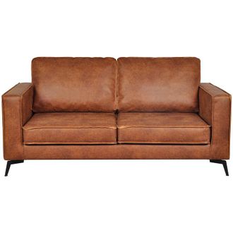 Miliboo Vintage-Ledersofa 2-Sitzer cognacfarben SONNY