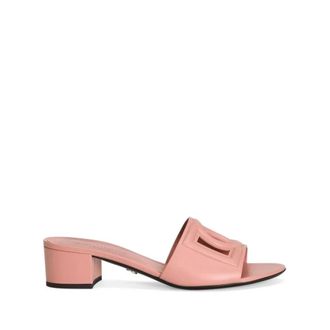 Dolce & Gabbana Femme, Chaussures, Rose, Taille: 38 EU Mules &agrave; Talons Bloc Logo DG