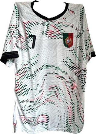 Generic Maillot de football Portugal pour jeunes, adultes, unisexe - Id&eacute;al pour lentra&icirc;nement ou pour toutes les occasions, T-shirt pour fans de CR7, blanc, S