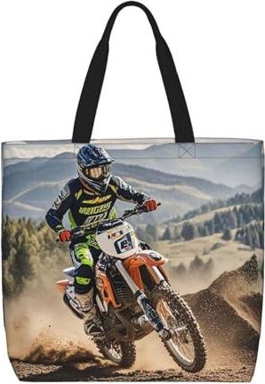 Generic Motocross Sac Cabas L&eacute;ger Sacs De Courses Grand Sac Courses Pour Quotidienne Shopping Plage