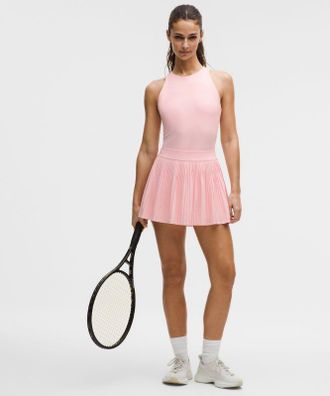 lululemon RePleat Tennisrock mit Falten und hohem Bund f&uuml;r Frauen - Gr&ouml;&szlig;e 10 in Pink Pearl