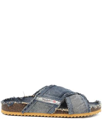 Diesel sandales effiloch&eacute;es D-Woodstock Cross - Bleu