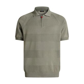 Kiton Kurz&auml;rmeliges Polo-Shirt mit Rei&szlig;verschluss - - Knitwear - Herren - Grau - 3XL