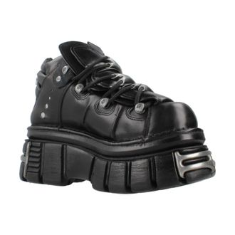 New Rock Stilvolle Schn&uuml;rstiefel - - Shoes - Damen - Schwarzk - 36 EU