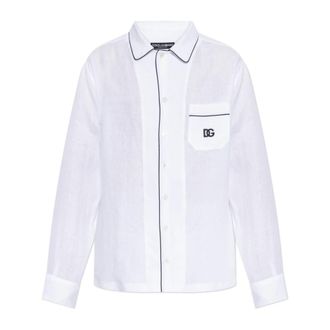 Dolce & Gabbana Leinenshirt mit Tasche - - Shirts - Herren - Wei&szlig; - XL