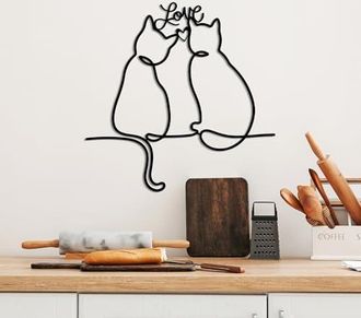 Hanah Home Stylish Black Decorative Metal Wall Accessory, 55 x 55 cm | 100% Metal, 1.5 mm Thickness | Perfect for Modern Home Decor & Art Display