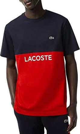 Lacoste T-Shirt Regular Fit Homme, Abysm/Red, S