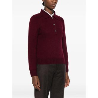 Allude Fine-Knit Wool Sweater - Red