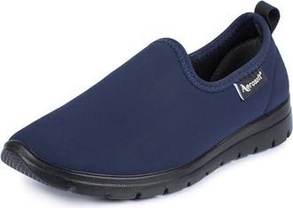 Aerosoft Pantoufles stretch 20 pour femme - Largeur G-H - Légères, douces et extensibles, bleu, 42 EU