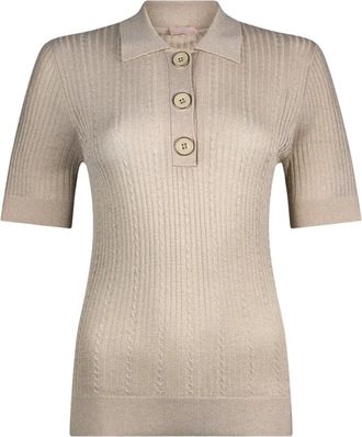 Liu Jo Femme, Tops, Beige, Taille: 42 FR Polo en maille
