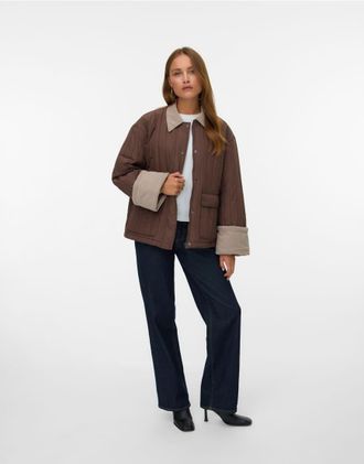Vero Moda Gesteppte Jacke in Schokobraun-Brown