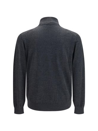 Giorgio Armani Mens Cashmere Turtleneck Sweater Agate Gray Kashmir-Capra Hircus Kashmir/capra