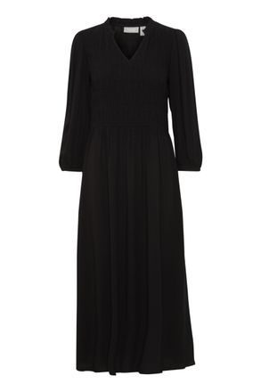 Fransa FRLALU DR 1 Damen Maxikleid Kleid mit V-Ausschnitt Eingrifftaschen Regular fit, Größe:M, Farbe:Black (200113)