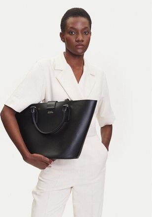 Tommy Hilfiger Handtasche Heritage Leather Tote AW0AW17209 Schwarz
