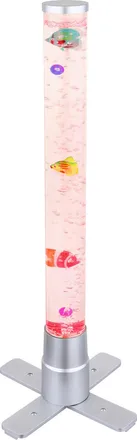 Globo Lighting Led-Stehleuchte, Silber, Kunststoff, 24.6x61.1x24.6 cm, Farbwechsler, Wippschalter, Lampen & Leuchten, Innenbeleuchtung, Leuchten nach R&auml;umen, Wohnzim