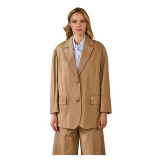 Souvenir Femme, Vestes, Beige, Taille: 42 FR Giacca Monopetto in Cotone