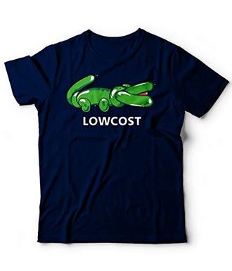 Generico T-shirt Lowcost Parodie Crocodile Tennis T-shirt amusant Mode Milano - Bleu - Large