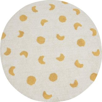 Beliani Kinderteppich LOTI Beige ø 140 cm Baumwolle