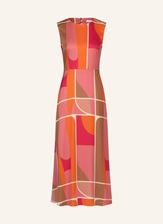 Mint & Mia Mint & Mia Langes Bedrucktes Viskose Satin Kleid rosa