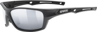 Uvex sportstyle 232 P - Outdoorbrille für Damen und Herren - starker Schutz vor Sonnenstrahlung - druckfreier Sitz & perfekter Halt - black matt/silver - o
