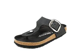 Birkenstock Giza Big Buckle Tongs pour femme, Noir, 40 EU
