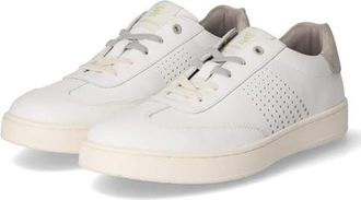 Salamander Baskets basses pour homme en cuir lisse blanc, Blanc., 42 EU