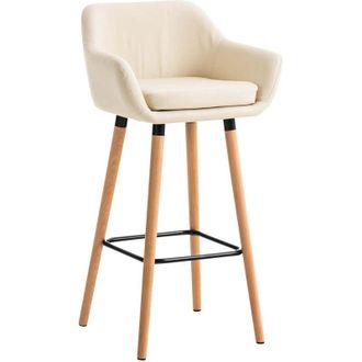 Clp Tabouret de design de jambes en bois rondes et de différentes couleurs sièges de session similaires colore : Crème