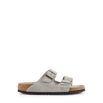 Birkenstock Sandales plates en cuir velours