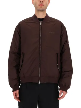 Represent Boxy Polyester Bomber Jacket - Brown