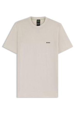 BOSS Hommes Momentum Lite T-Shirt Actif en Coton m&eacute;lang&eacute; aux Structures m&eacute;lang&eacute;es