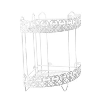 Pretyzoom Wandeckregal Eisen Mehrschichtiges Toilettenregal Spurloses Eck Wandmontage Bad Aufbewahrung 31x20,5x20,5cm