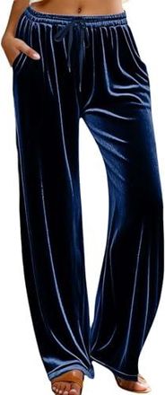 Generic Pantalon en Velours Femme Pantalons De Sport Taille Elastique Pants Automne Hiver D&eacute;contract&eacute; Sweatpants Couleur Unie Fitness Pantalon avec Poches n33
