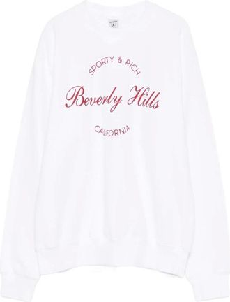 Sporty & Rich Femme, Sweatshirts et sweats &agrave; capuche, Blanc, Taille: 36 FR Pull ras du cou