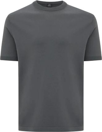 Genti Homme, Tops, Gris, Taille: XL Round Neck Ss T-Shirt