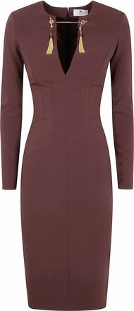Elisabetta Franchi Maxi Robe - Marron