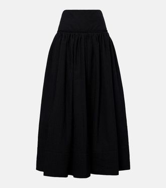Alaia Ala&iuml;a Jupe longue en coton m&eacute;lang&eacute;