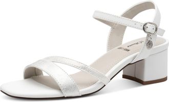 s.Oliver Damen Sandalen mit Absatz Elegant Bequem, Weiß (White Comb.), 37 EU