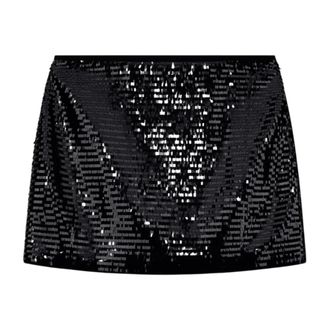 A|X Armani Exchange Paillettenrock mit Logo-Plakette - - Skirts - Damen - Schwarzk - XS