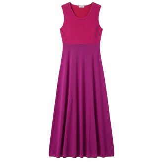 Malo Robe longue en maille sans manches - Femme - Robes - Violet - Taille: 34 FR
