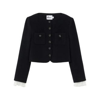 Self Portrait Button-Down-Jacke - - Jackets - Damen - Schwarzk - M